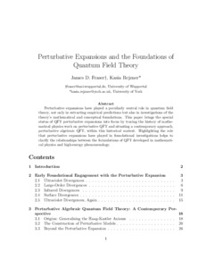 Perturbative Expansions and the Foundations of Quantum Field Theory - PhilSci-Archive